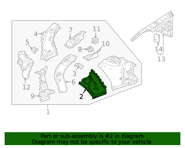 2019-2024 Cadillac XT4 Front Driver Side Wheelhouse Front Panel ...
