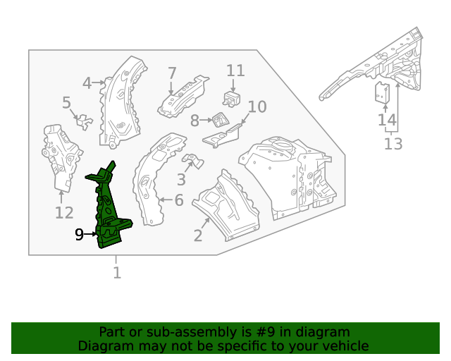 2019-2023 Cadillac XT4 Front Passenger Side Wheelhouse Panel 84207574 ...