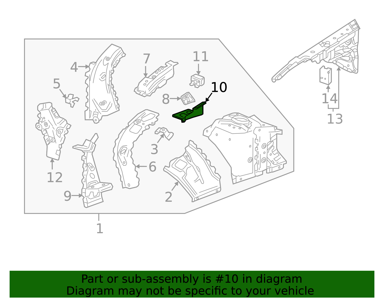 2018-2025 GM Front Passenger Side Wheelhouse Panel Reinforcement ...
