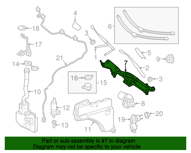 166-820-07-41 - Windshield Wiper Linkage 2012-2019 Mercedes-Benz ...