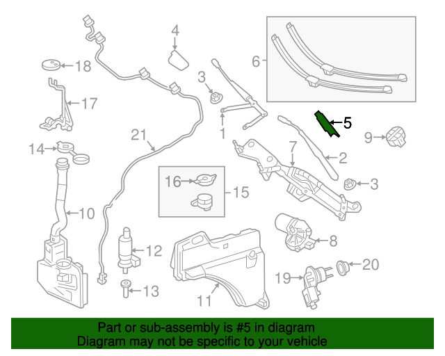 164-824-00-49 - Windshield Wiper Arm Cap 2006-2019 Mercedes-Benz ...
