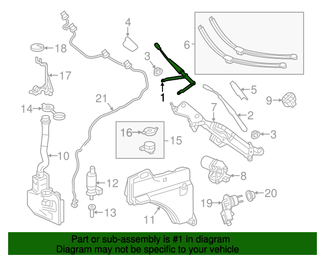 166-820-09-44 - Wiper Arm 2012-2019 Mercedes-Benz | Mercedes-Benz USA Parts