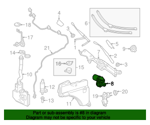 2012-2019 Mercedes-Benz Windshield Wiper Motor 166-820-07-42 ...