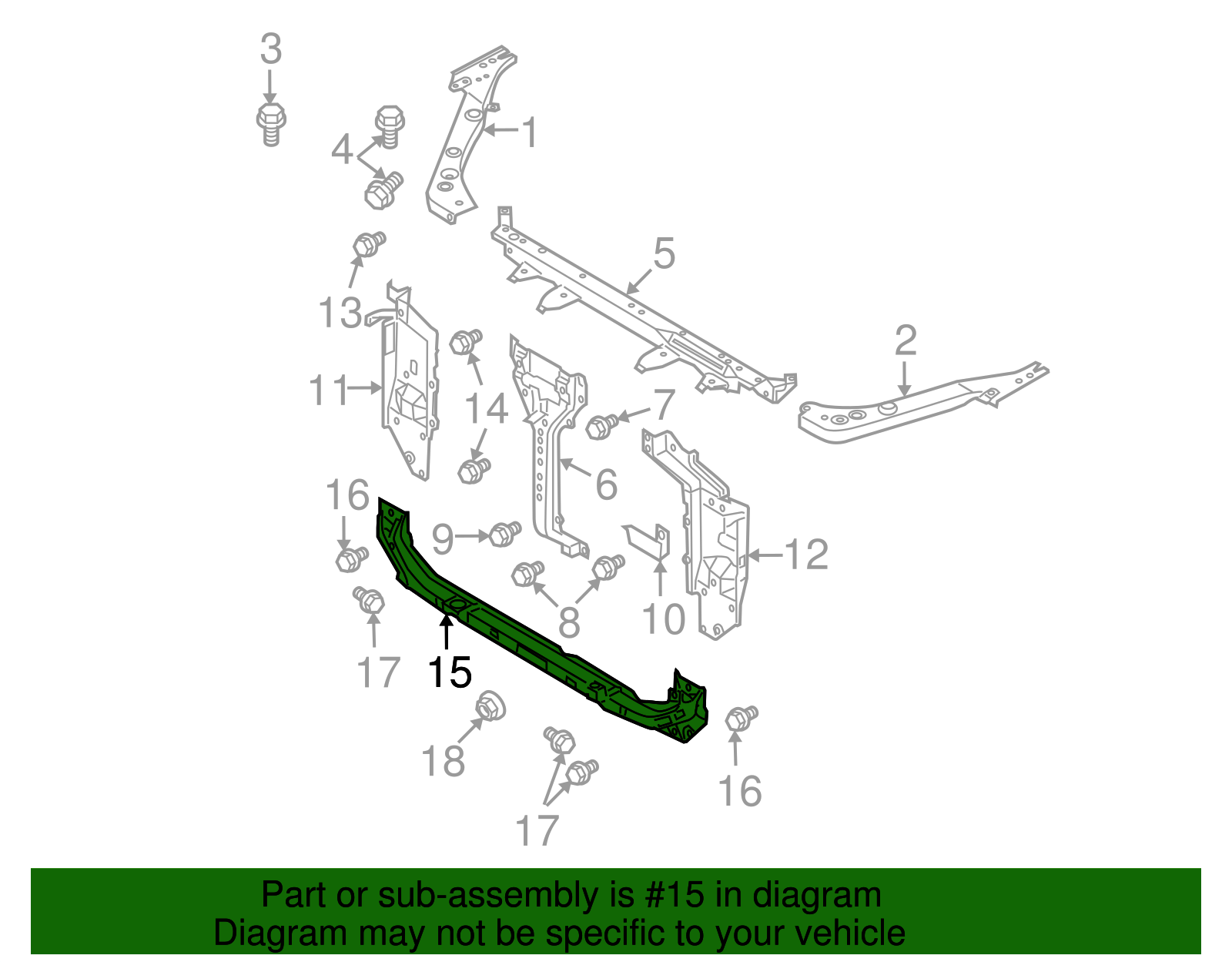 2008-2015 Nissan Lower Tie Bar 62530-JM00A | QuirkParts