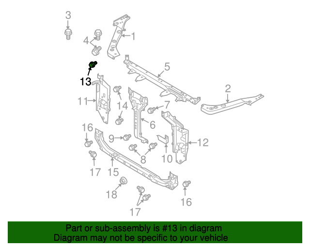 2008-2015 Nissan Side Support Bolt 01121-N8031 | Nissan Parts Plus