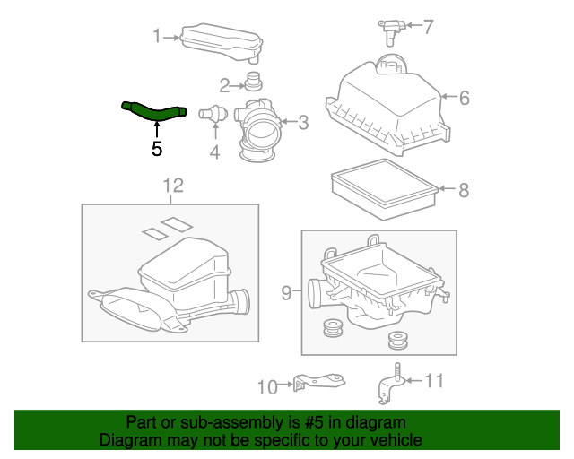 2015-2017 Toyota Camry PCV Valve Hose 12260-0V050 | OEM Parts Online