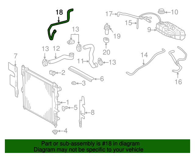 163-501-37-82 - Hose 2000-2005 Mercedes-Benz | Mercedes-Benz USA Parts