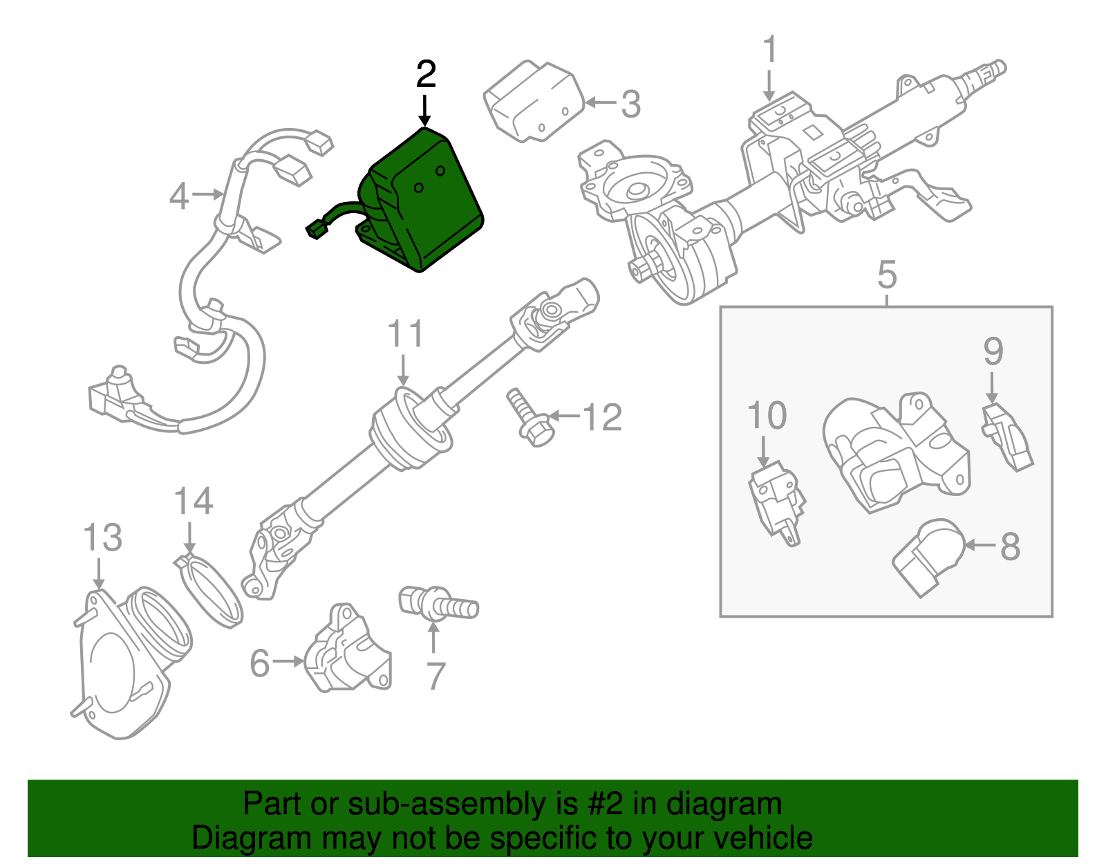 2015-2016 Toyota Camry Power Steering Control Module 89650-06380 ...