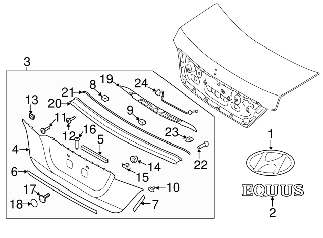 2011 Hyundai Equus Molding Assembly 87370-3N130-GOD | QuirkParts