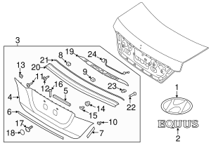 2011 Hyundai Equus Molding Assembly 87370-3N130-GOD | QuirkParts