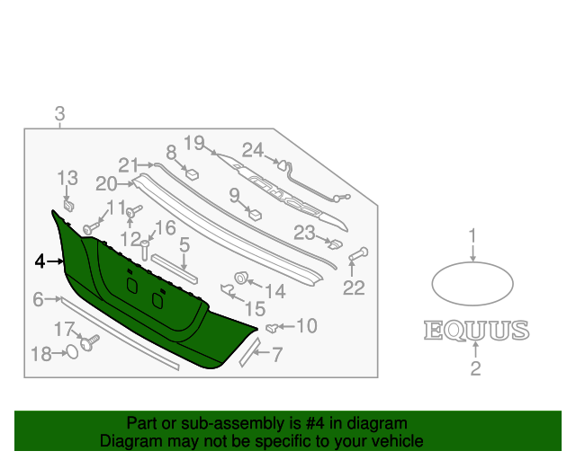 2011 Hyundai Equus Molding Assembly 87370-3N130-GOD | QuirkParts