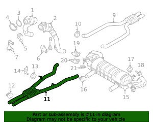 18308663575 - 2018-2021 BMW Center Pipe (18-30-8-663-575) | BMW of ...