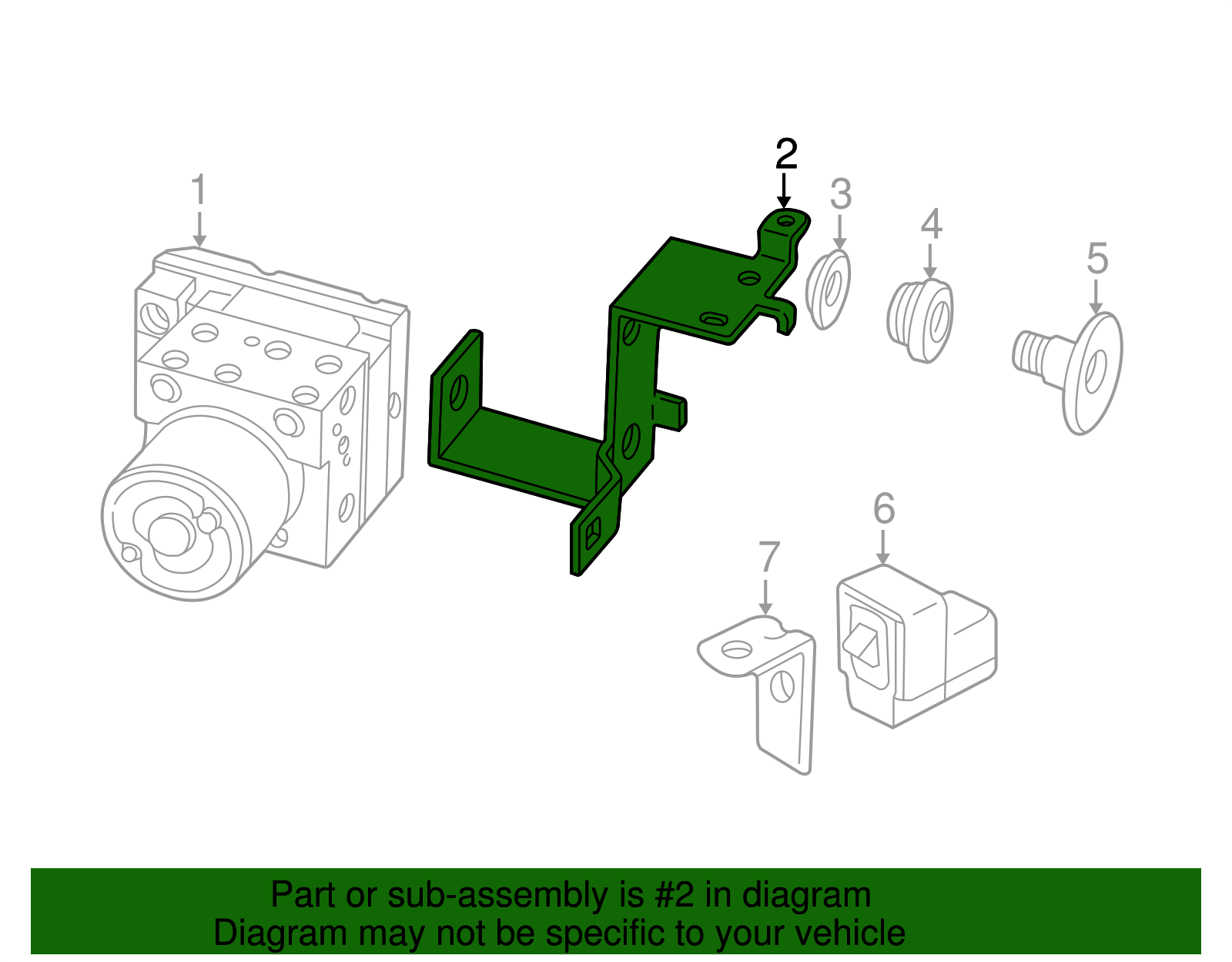 0K2NA-43311 - ABS Pump Assembly Bracket 2002-2004 Kia Spectra | Kia ...