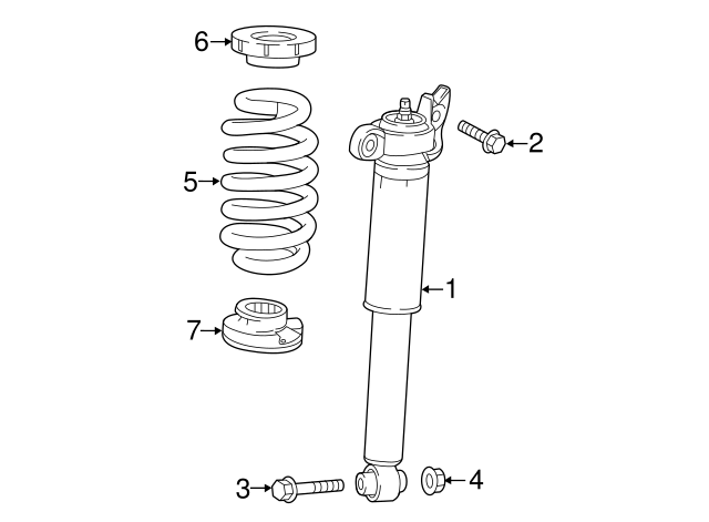 2017-2019 Cadillac XT5 Rear Passenger Side Shock Absorber with Upper ...