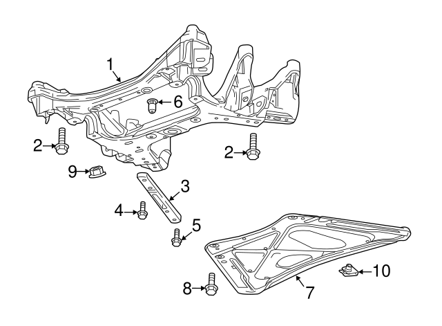 2016-2020 Cadillac CT6 Drivetrain and Front Suspension Cradle 84304646 ...
