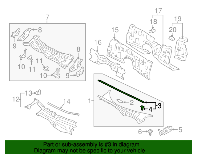 53383-11010 - Seal To Cowl - 2018-2023 Lexus | DiscMonster
