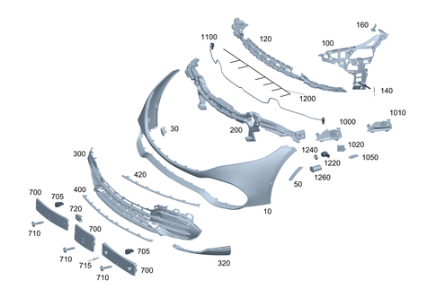 Front Bumper for 2024 Mercedes-Benz EQS 580 | Mercedes-Benz USA Parts