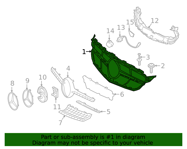 205-888-17-60 - Grille 2015-2023 Mercedes-Benz | Mercedes-Benz USA Parts