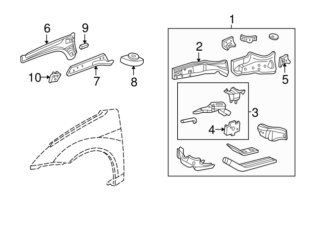 2000-2011 Ford Focus Rail Extension 8S4Z*16185*A | OEM Parts Online