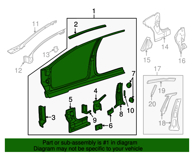 1995-2005 GM Uniside Assembly 88955132 GM | GMPartsDirect.com