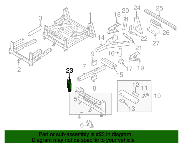 2008-2015 Audi R8 Radiator Support 420-806-592-A | Audi USA Parts