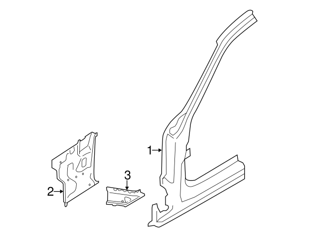 Genuine BMW 41-21-2-993-074 | Inner Hinge Pillar Reinforcement | FREE ...