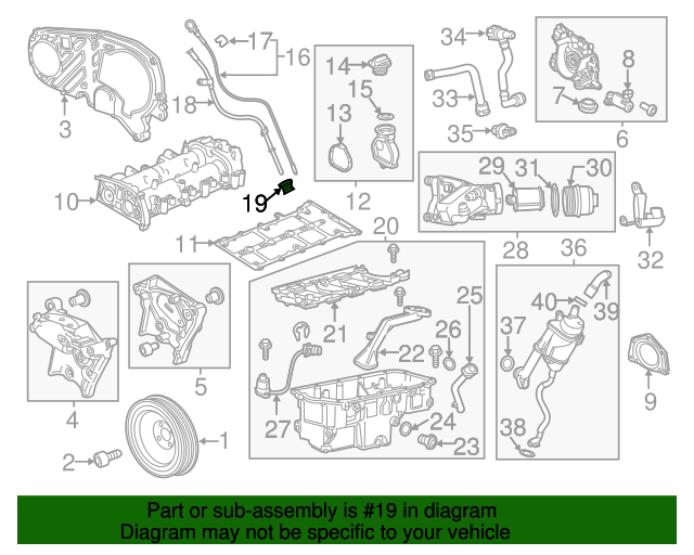 2014-2015 Chevrolet Cruze Oil Tube Gasket 93191741 GM | GMPartsDirect.com