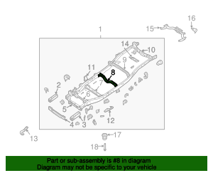 2004-2015 Nissan Cross-Member 51060-7S030 | Nissan Parts Central