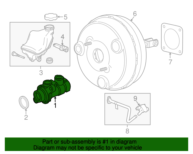 2015-2020 GM Brake Master Cylinder Kit with Seals and Nuts 84749956 GM ...