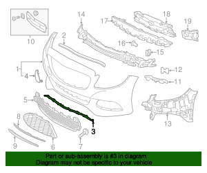 205-885-03-23-64 - Cover, Bumper Area Mercedes-Benz USA Parts