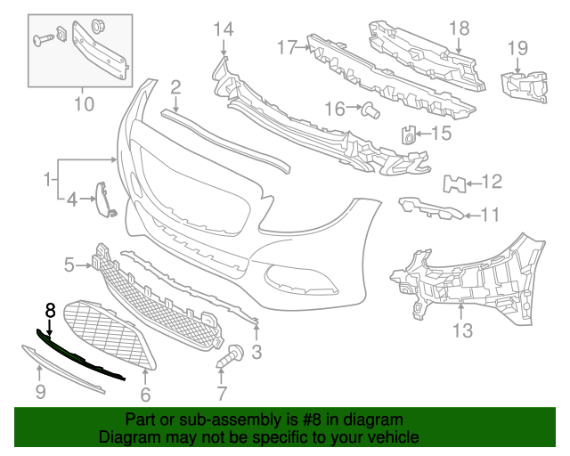 205-885-04-74 - Side Trim 2015-2018 Mercedes-Benz | Mercedes-Benz USA Parts