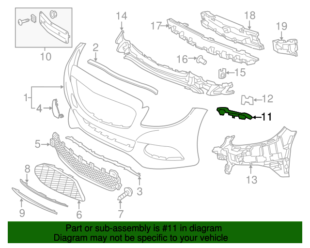 2015-2023 Mercedes-Benz Side Bracket 205-885-08-21 | MB OEM Parts
