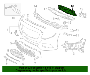 205-885-06-37 - Bumper Impact Absorber 2015-2018 Mercedes-Benz ...