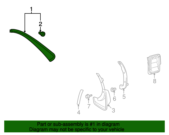 75056-02020 - Interior Quarter Panel Trim Panel (Left, Rear) - 1998 ...