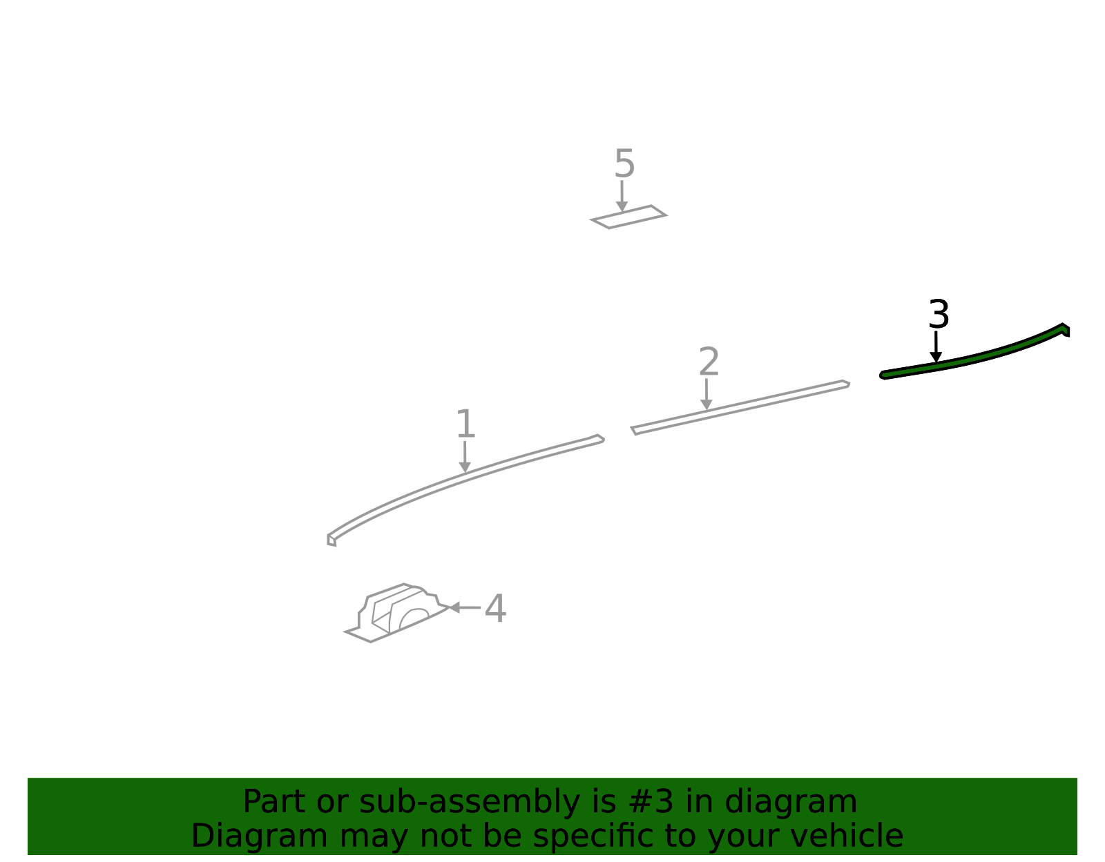 2020-2024 Toyota Highlander Drip Molding 75554-0E080 | OEM Parts Quick