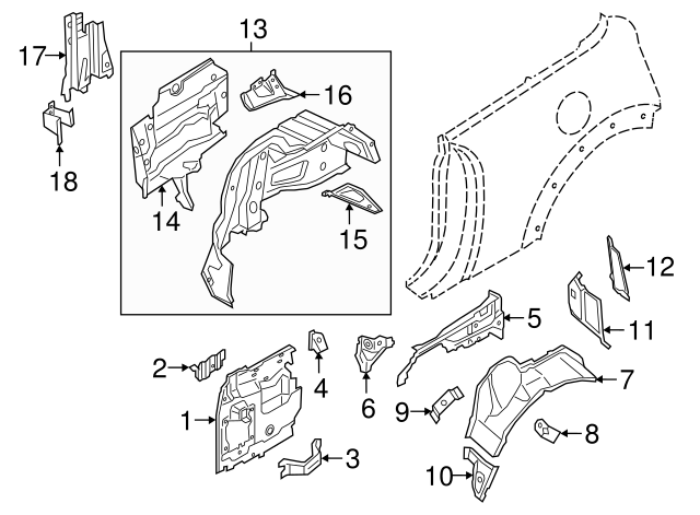 2016-2022 Mini Cooper Inner Panel 41-00-7-431-307 | Mini Parts Direct