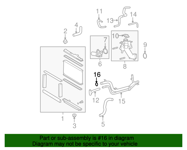 96761-35025 - Engine Coolant Pipe O-Ring For 2006-2018 Lexus | Lexus OE ...
