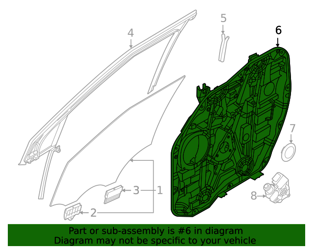 2022-2023 Kia Carnival Window Regulator 82471-R0010 | TascaParts.com
