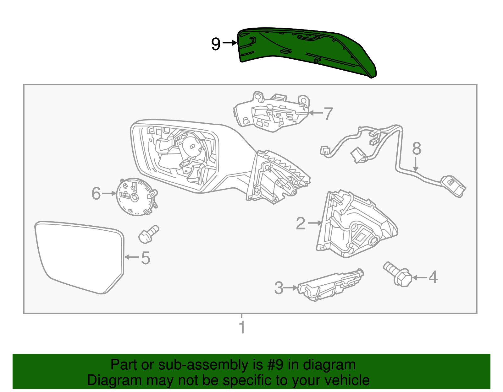 2014-2020 Chevrolet Impala Bright Chrome Passenger Side Rearview Mirror ...