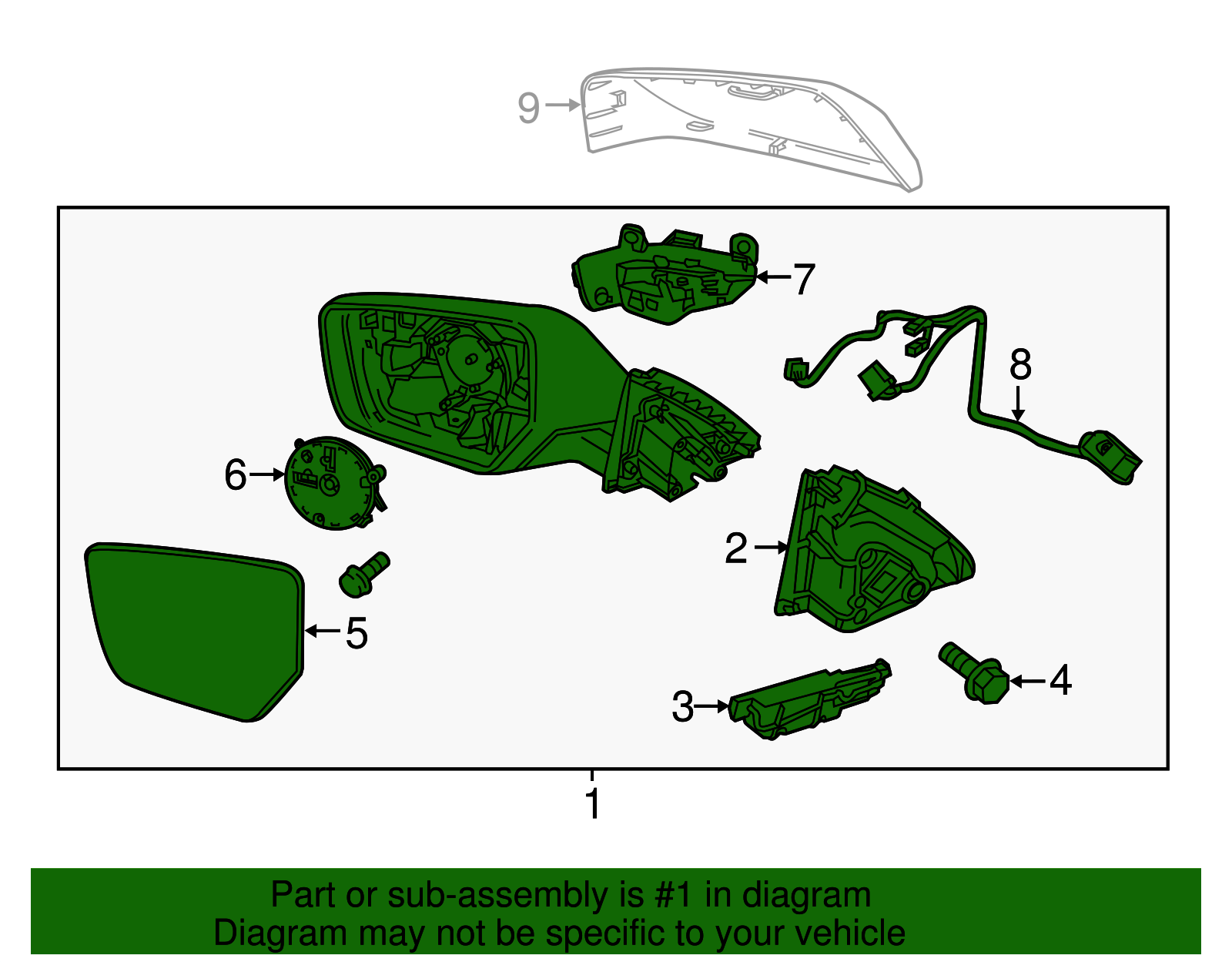 2014-2020 Chevrolet Impala Passenger Side Outside Rearview Mirror ...