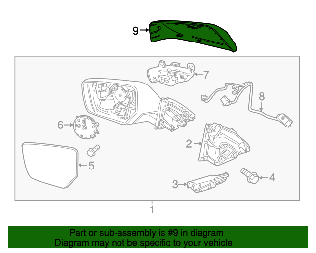 2014-2020 Chevrolet Impala Primed Driver Side Rearview Mirror Housing ...