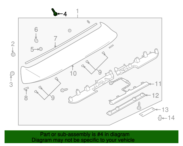 Spoiler Assembly Bolt - Mazda (9YA0-10-606) | TascaParts.com
