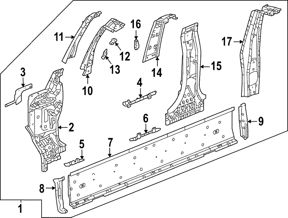 2022-2025 GMC Rocker Panel Reinforcement 85110130 GM | GMPartsDirect.com