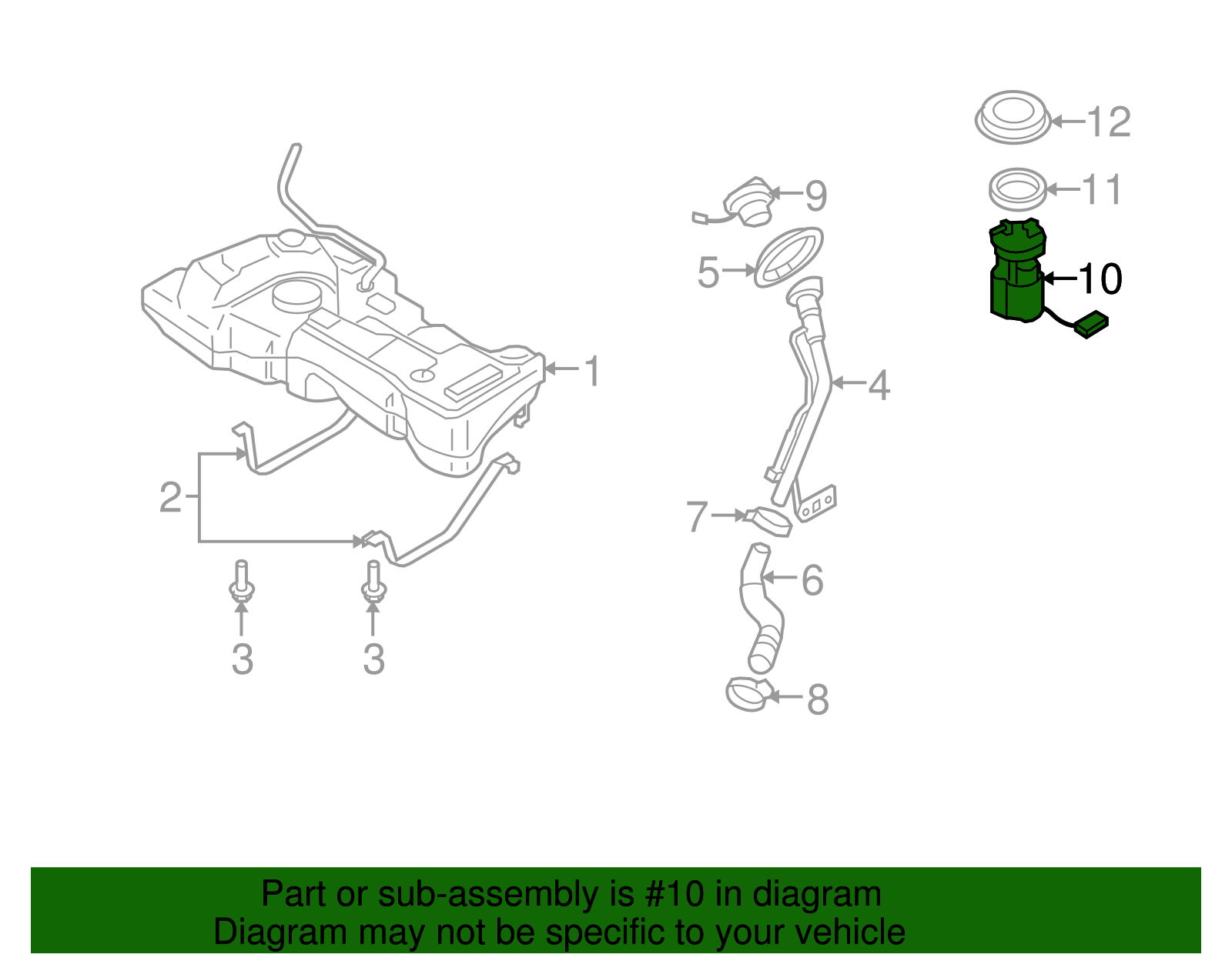 2007-2012 Nissan Versa Fuel Pump 17040-9EG0C | My Nissan Part