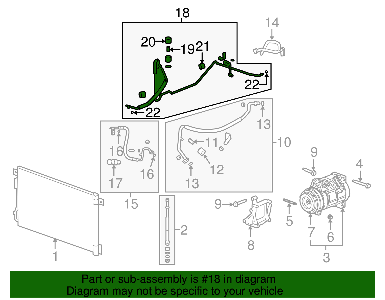 2007-2012 GM Air Conditioning Refrigerant Liquid Hose 22875372 GM ...
