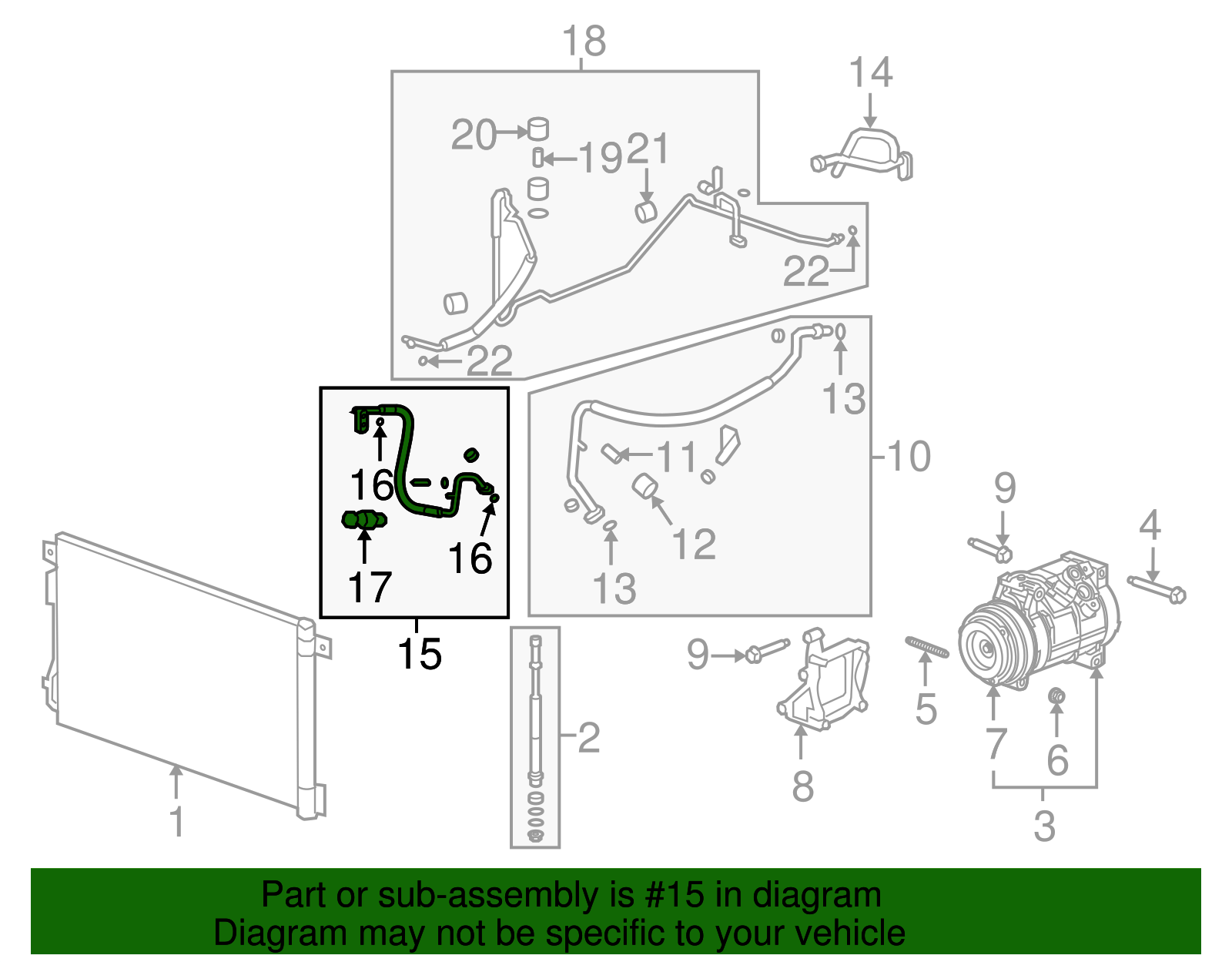 2007-2012 GM Air Conditioning Compressor and Condenser Hose Assembly ...