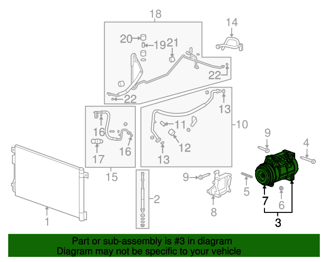 2007-2012 GM Air Conditioning Compressor and Clutch Assembly 20844676 ...