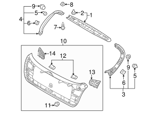 2014-2016 Kia Forte5 Side Gate Trim Hanger 81732-2V000 | TascaParts.com