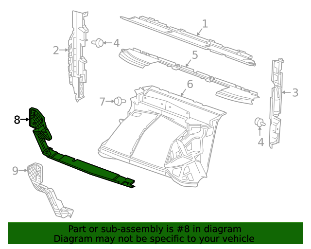 2019-2020 GM Support Bracket - Passenger Side (RH) 23390823 ...