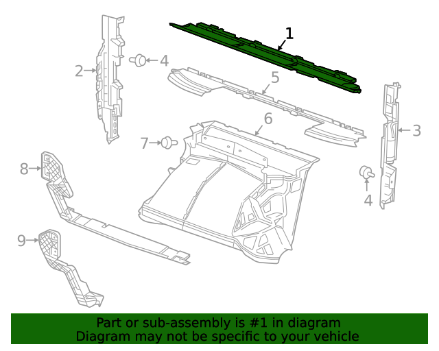 2017-2019 GM Front Compartment Front Sight Shield 84087027 ...
